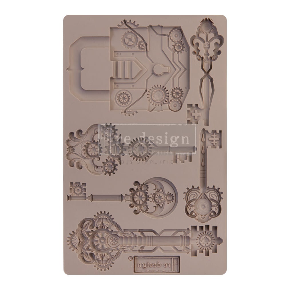 Mechanical Lock & Key Decor Mould, REDESIGN WITH PRIMA, Silicone Craft ...