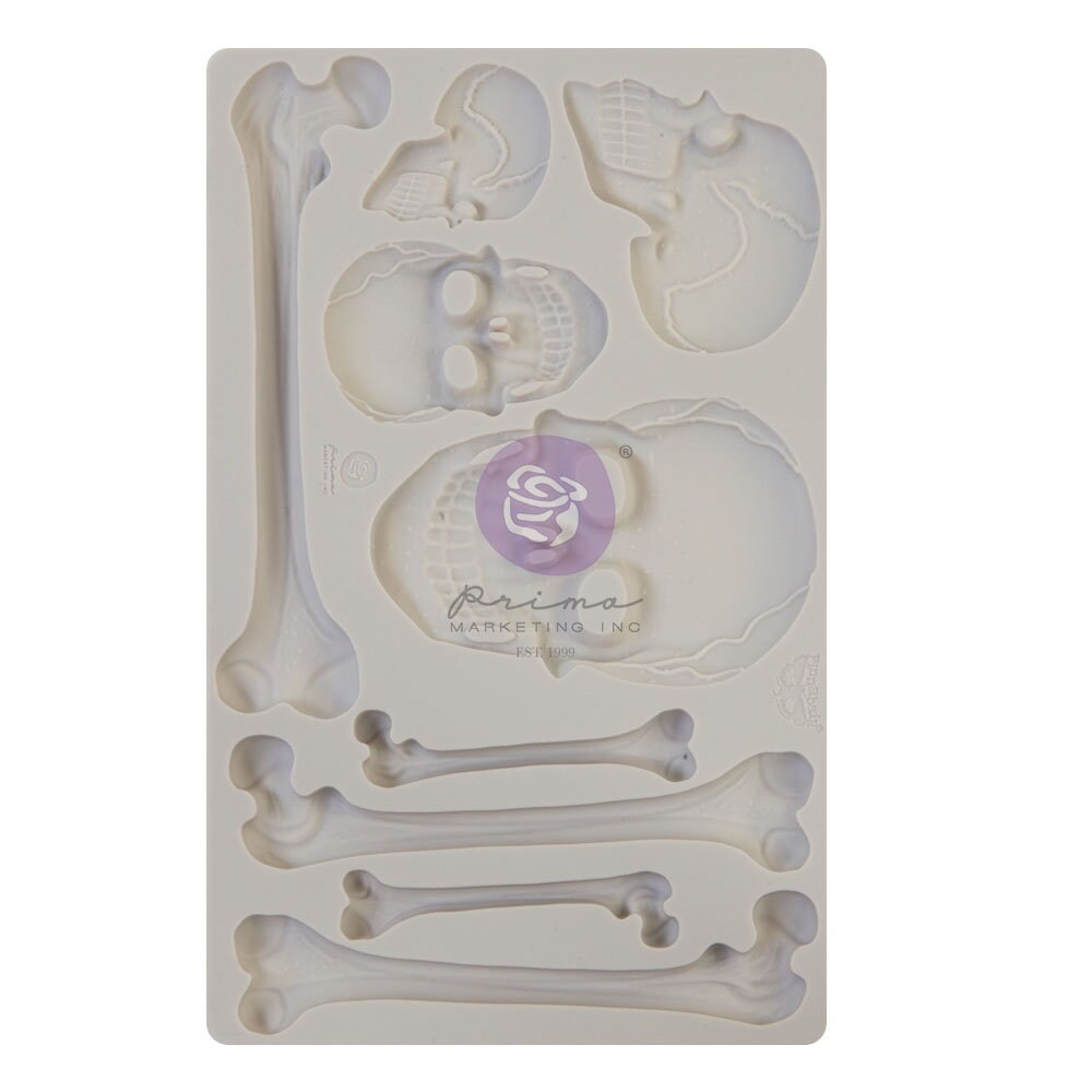 Skull & Bones Decor Mould, REDESIGN WITH PRIMA, Silicone Craft Mould ...