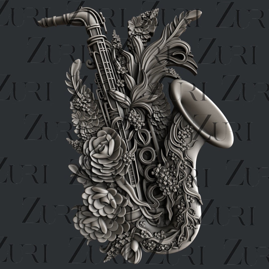 Floral Saxophone Mould, ZURI DESIGNS Silicone Mould- Use Casting Resin ...
