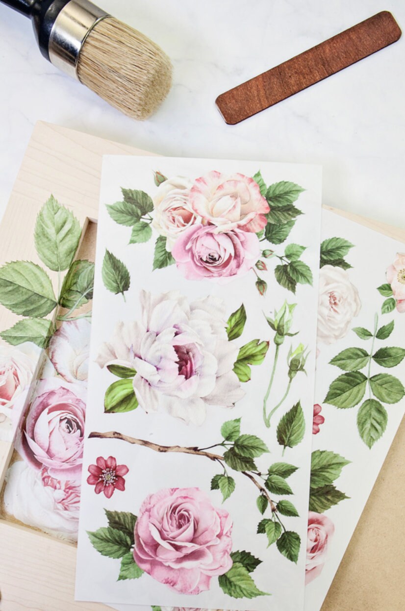 Delicate Roses Small Transfer, REDESIGN WITH PRIMA - Etsy UK
