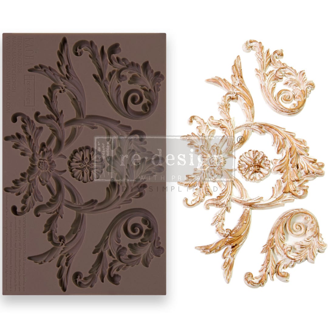 Majestic Flourish Decor Mould, REDESIGN WITH PRIMA, Silicone Craft ...