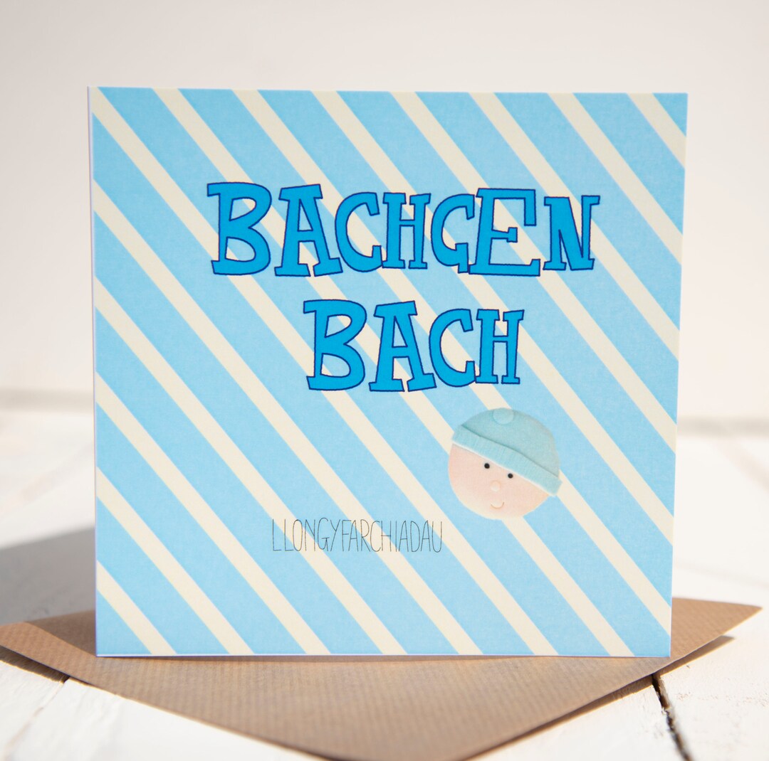Welsh New Baby Boy Card. Bachgen Bach. Code Sv110w - Etsy