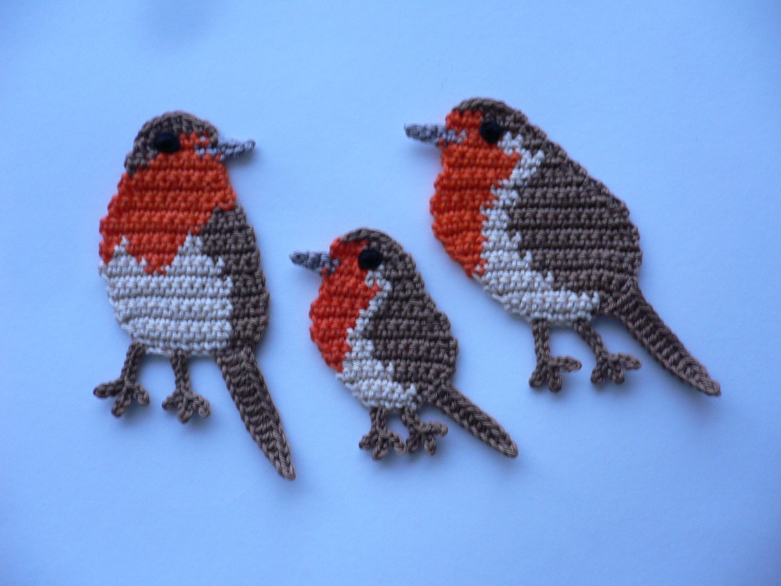 Rotkehlchen gehäkelt Häkelapplikation Aufnäher | Etsy