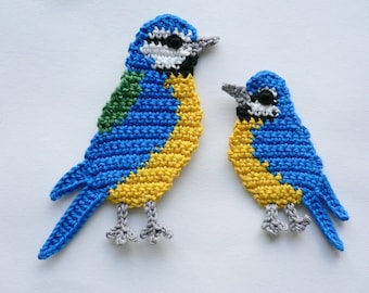 Rotkehlchen, gehäkelt, Häkelapplikation, Aufnäher, Applikation ...