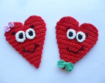 Rotkehlchen, gehäkelt, Häkelapplikation, Aufnäher, Applikation ...