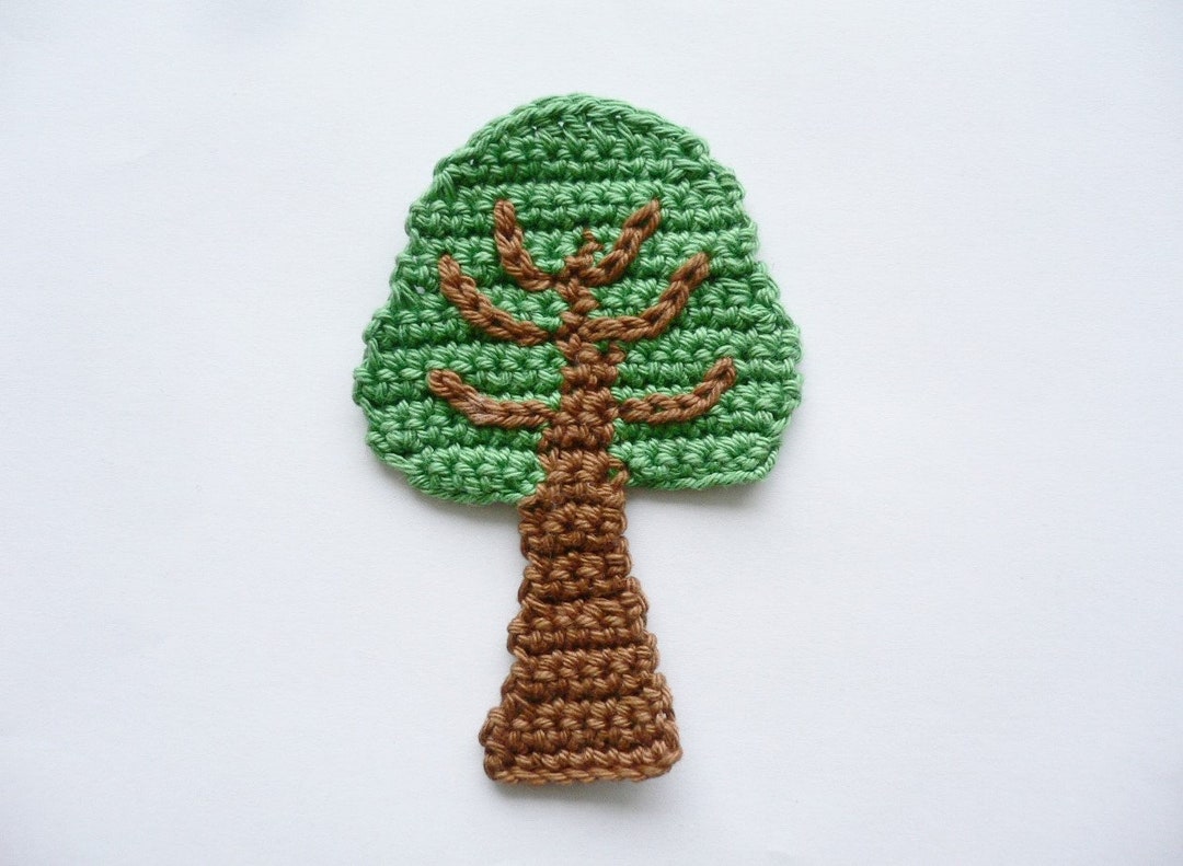Tree Crocheted Applique Crochet Applique Patches Accessories Crochet ...