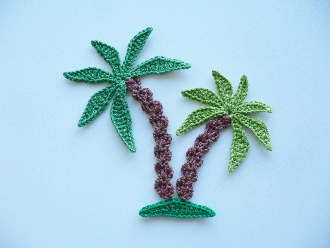 Palm Tree, Crocheted, Applique, Crochet Applique, Patch, Accessories ...