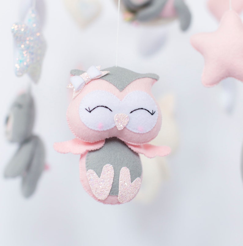 Baby Mobile Nursery Baby Girl Mobile pink - Etsy