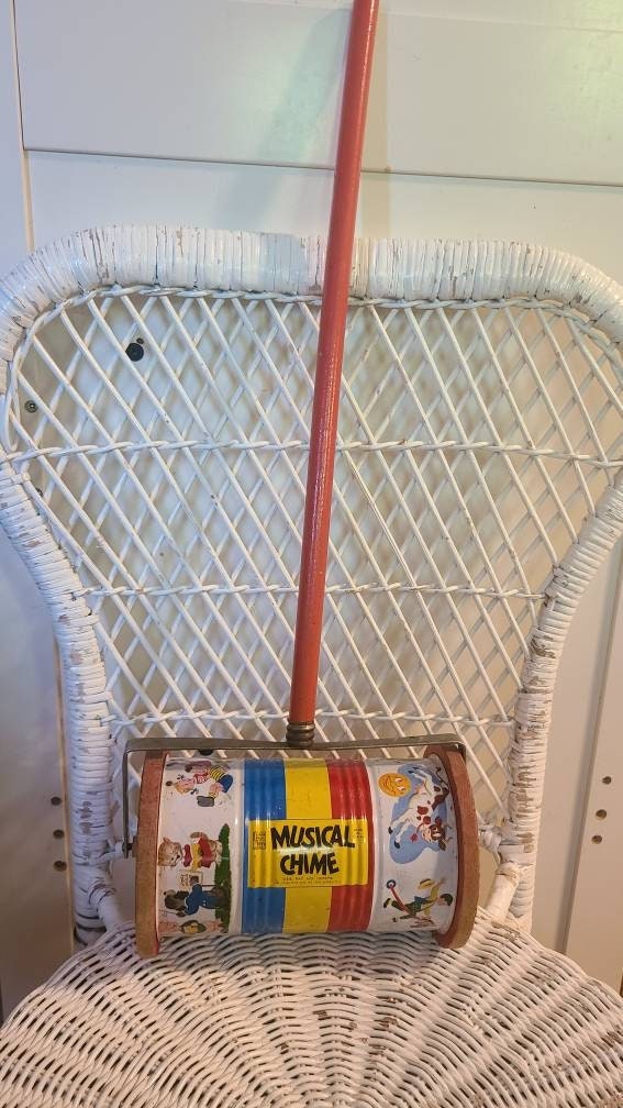 Vintage 1950's Fisher Price Musical Chime Roll Push Barrel - Etsy