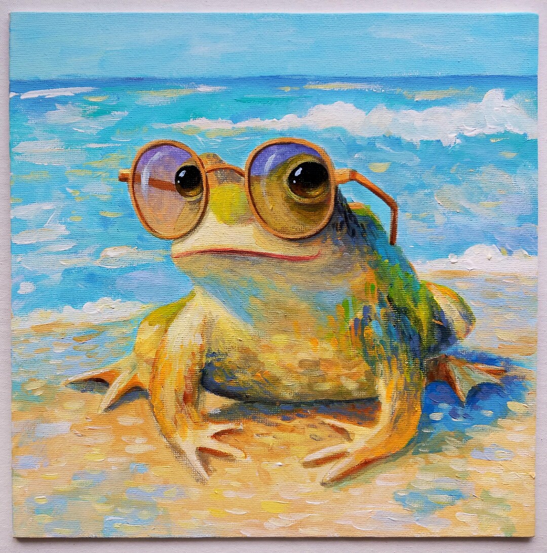 Frog in Sunglasses on the Beach, Summer, Sea, Sun, Toad, Original ...