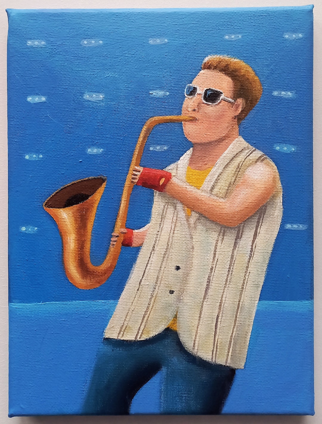 Epic Sax Guy, Eurovision, Music, Signed Original Acrylic Painting on ...