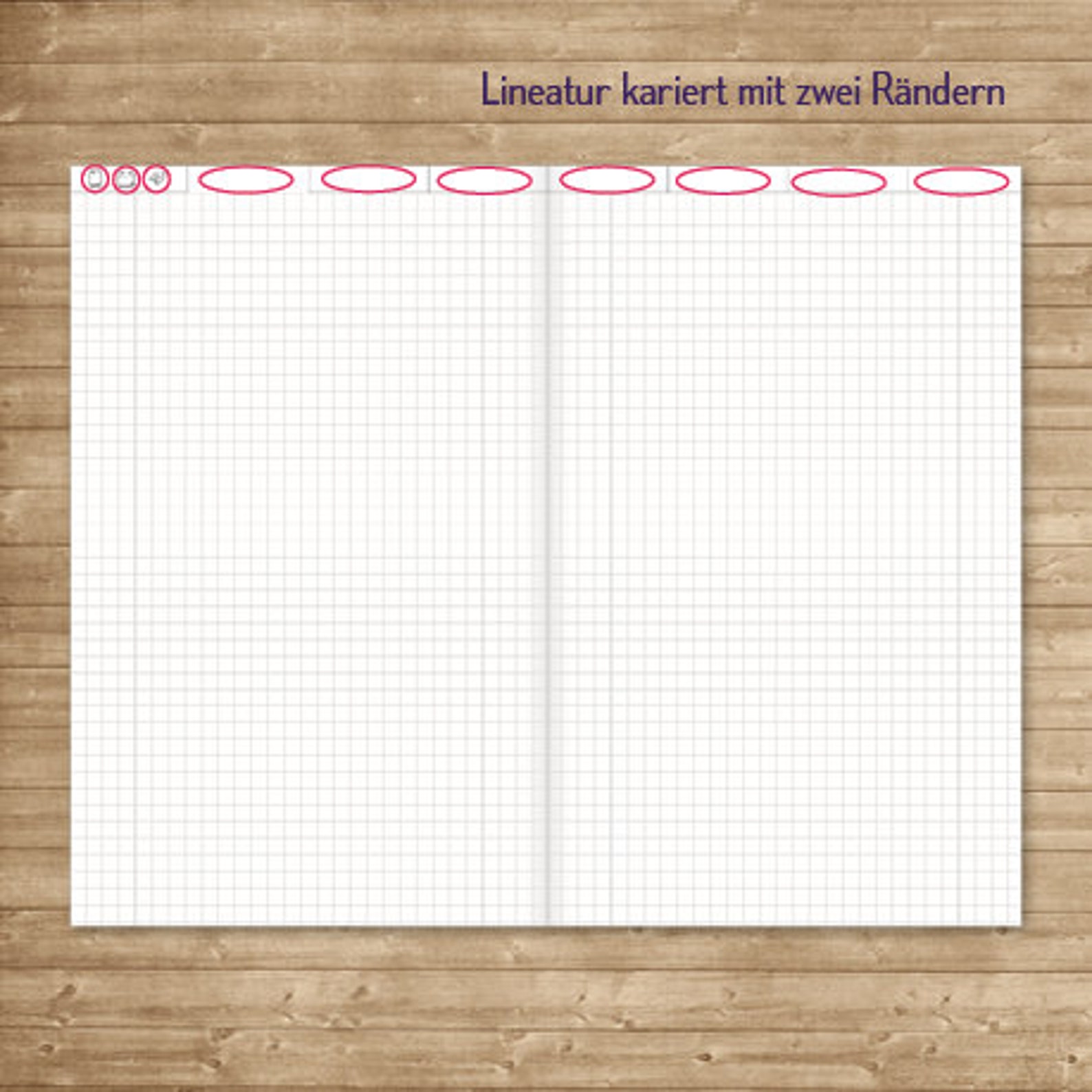 Digitales Heft kariert mit Rand | Etsy