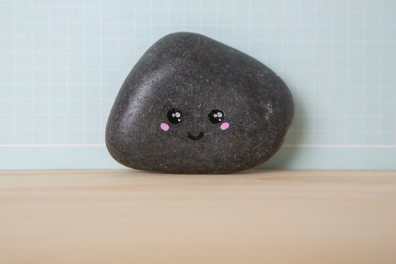 Small Pebble Buddy Kawaii Cute Face Rock Friendly Unique | Etsy