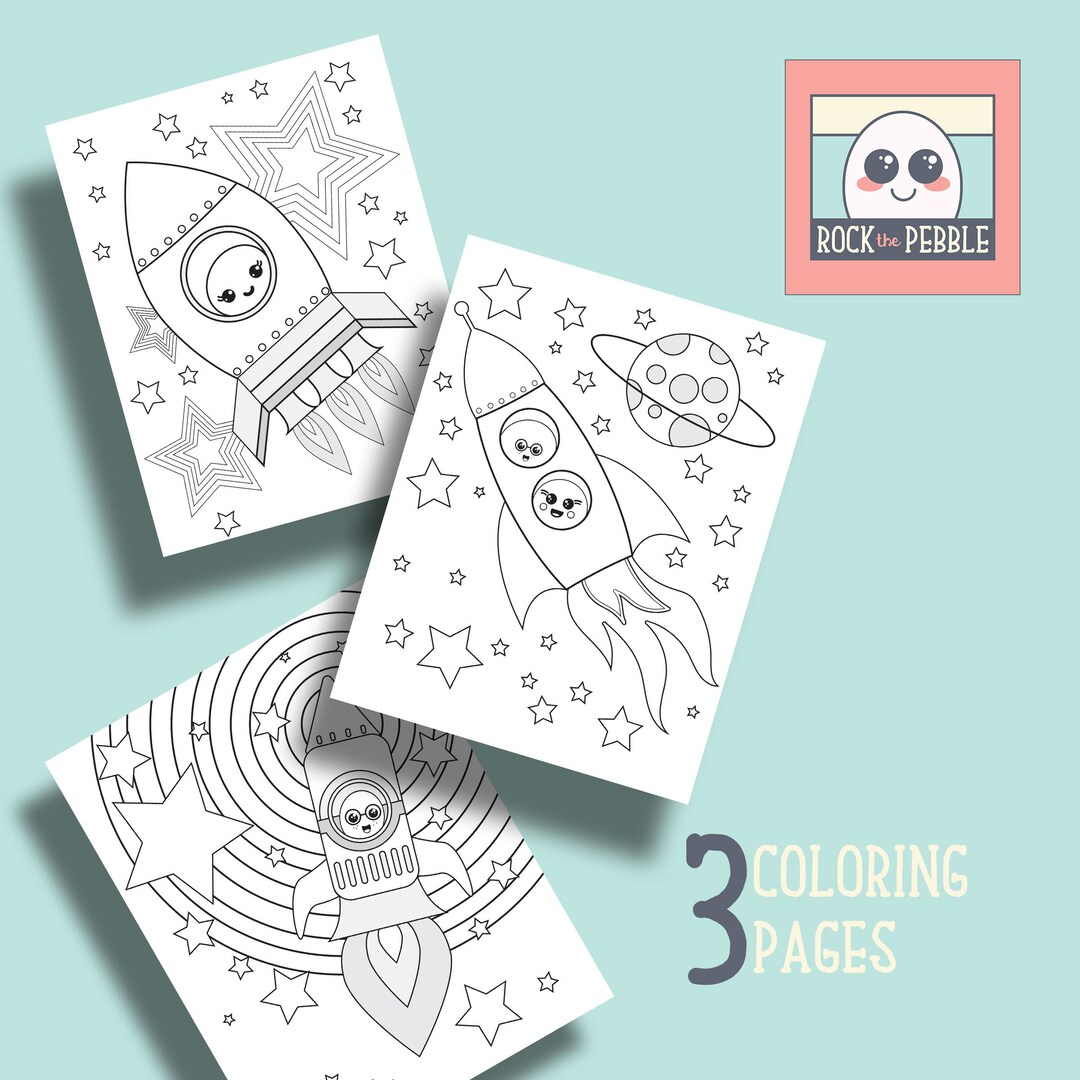 3 Space Coloring Pages PDF Download | Adult Kids Teens Printable ...