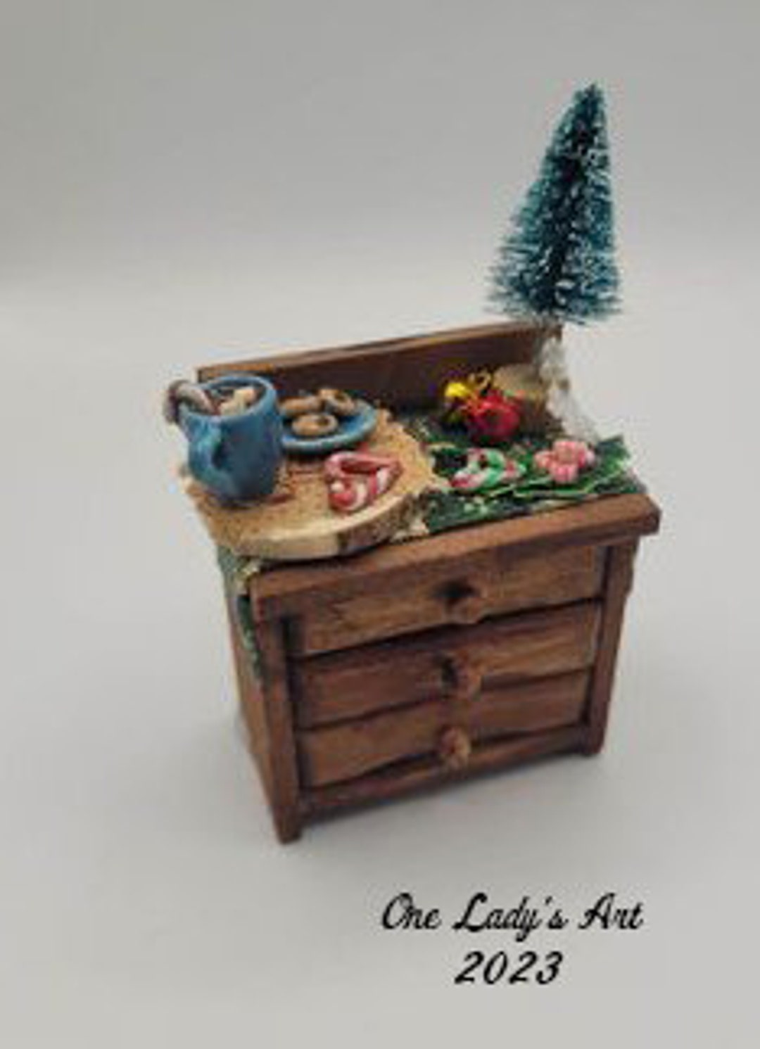 Miniature Christmas End Table (gingerbread) - Etsy