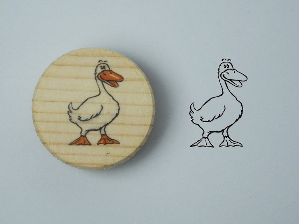 Sello de madera de ganso redondo - Etsy España