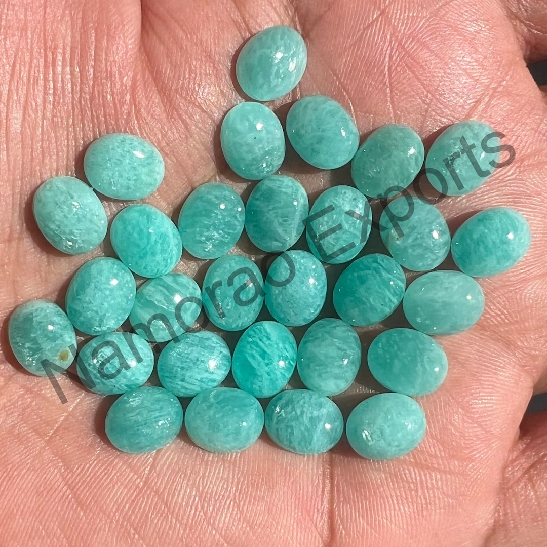 Natural Amazonite Oval Cabochon: Jewelry Making Loose Gemstone Size ...