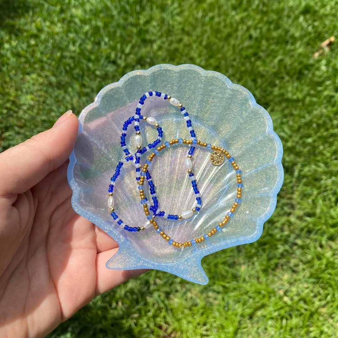 Iridescent Sea Shell Ring Dish, Sea Shell Jewelry Dish, Sea Shell Soap ...