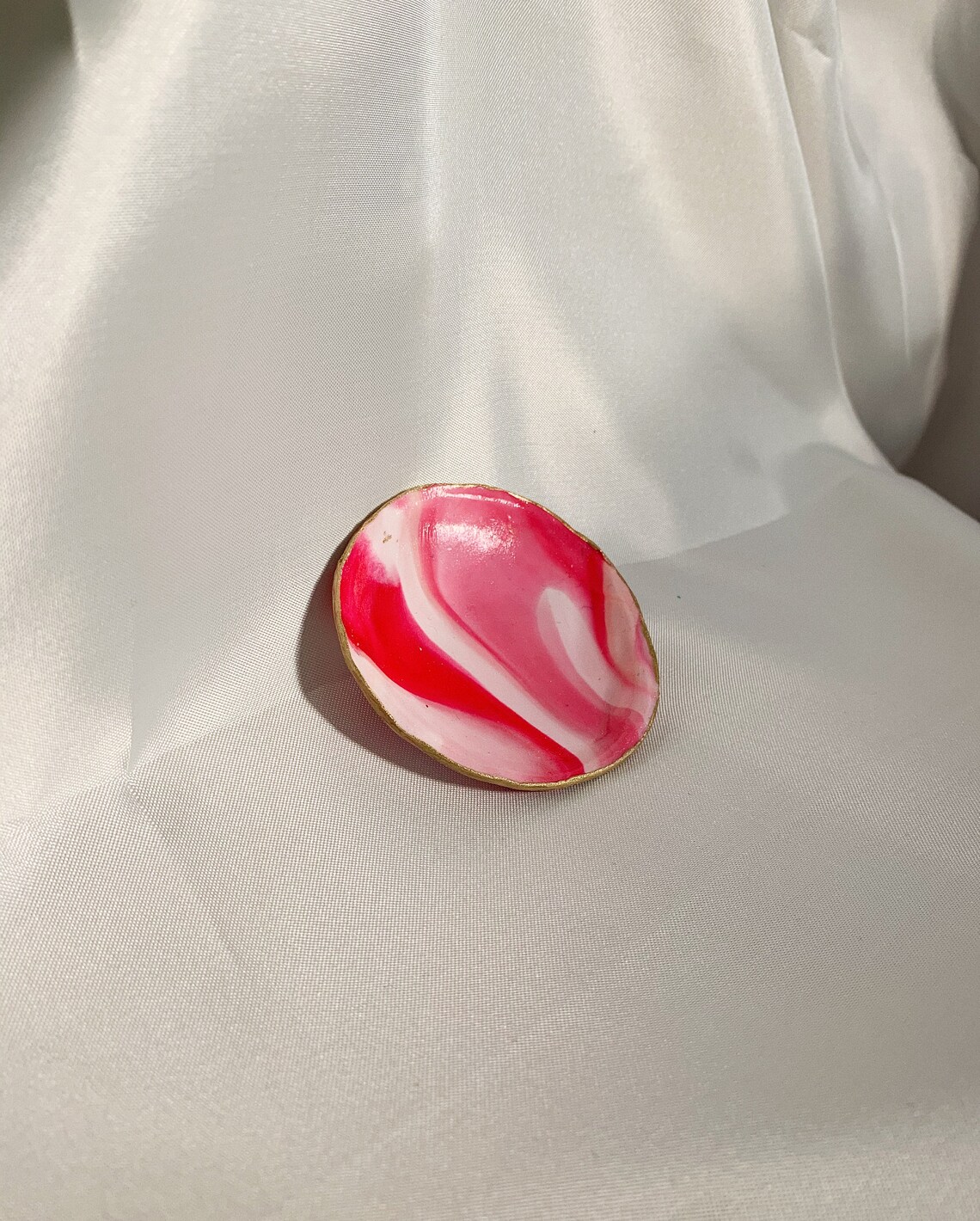 Pink Trinket Dish White Tray Plate Clay Ring Dish - Etsy