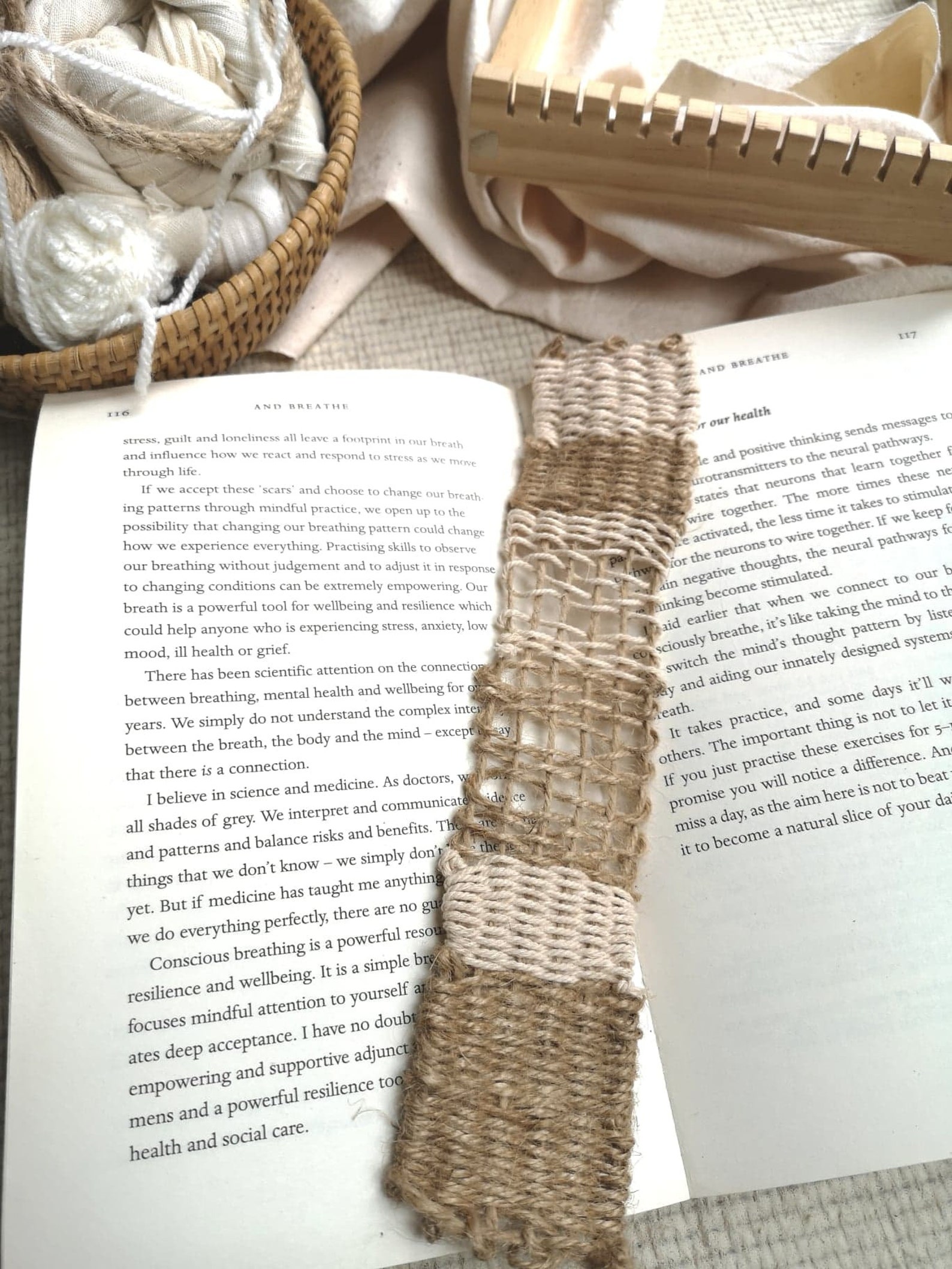 Handmade Woven Organic Bookmark Weave Jute Twine & | Etsy