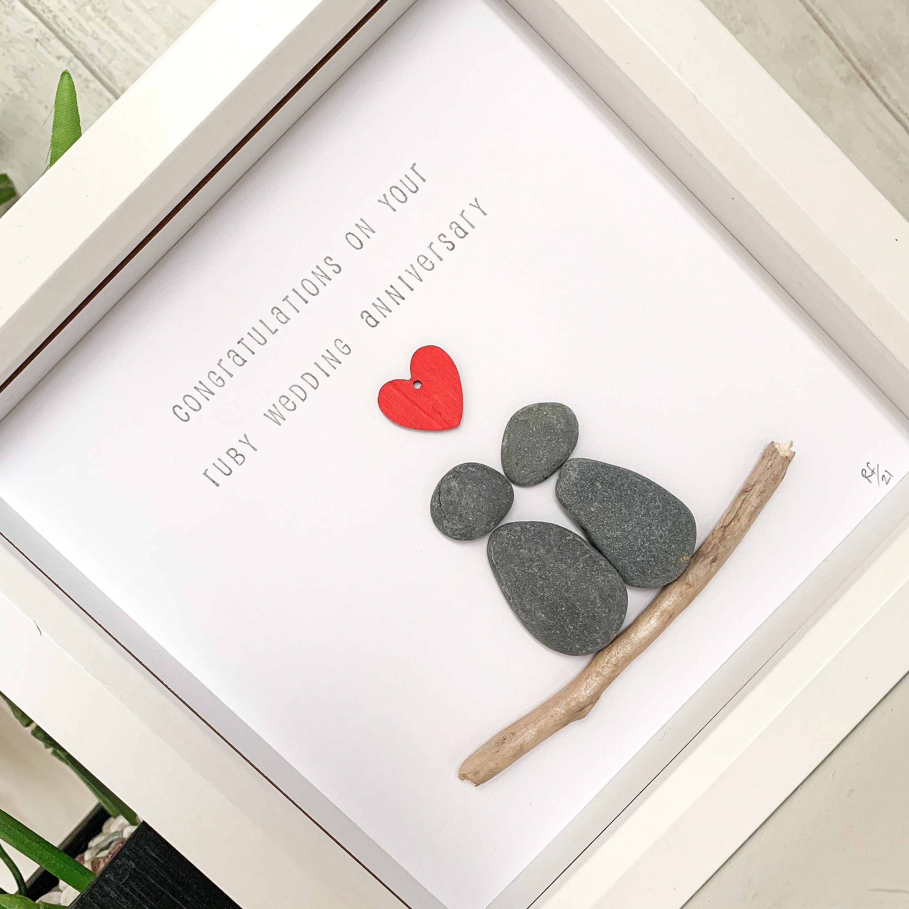 Anniversary Gift Pebble Art Anniversary Pebble Art - Etsy UK