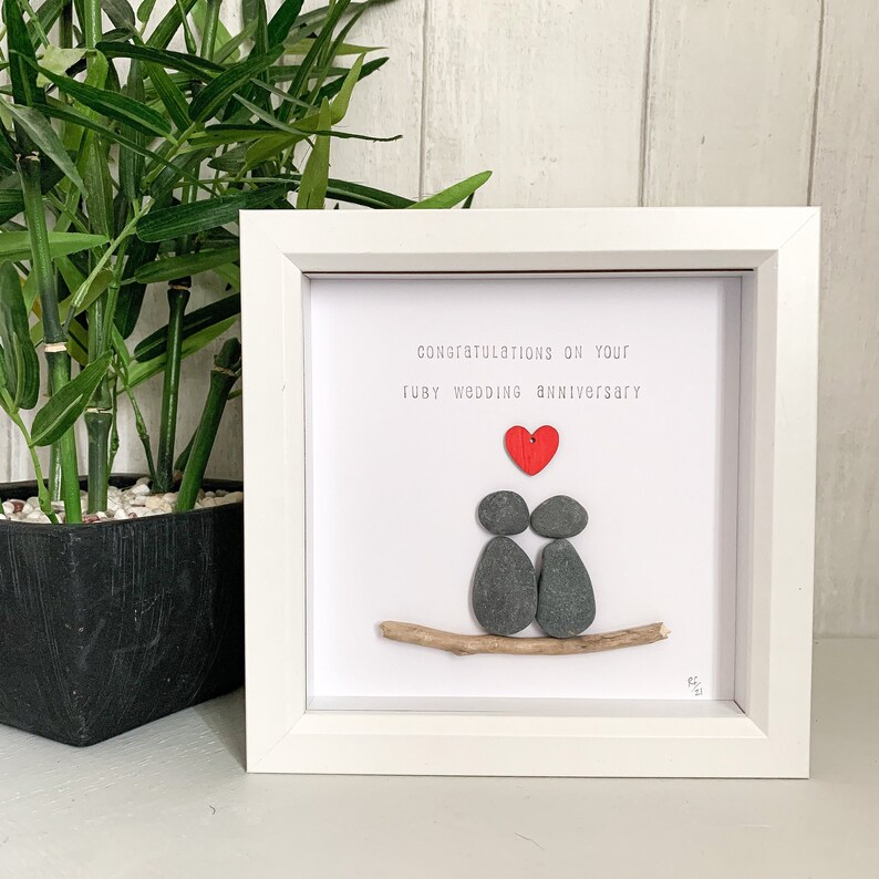 Anniversary Gift Pebble Art Anniversary Pebble Art - Etsy UK