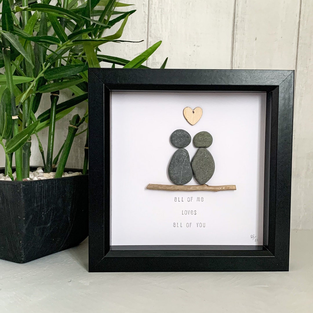 Anniversary Pebble Art, Personalised Pebble Art, Anniversary Gift, Gift ...
