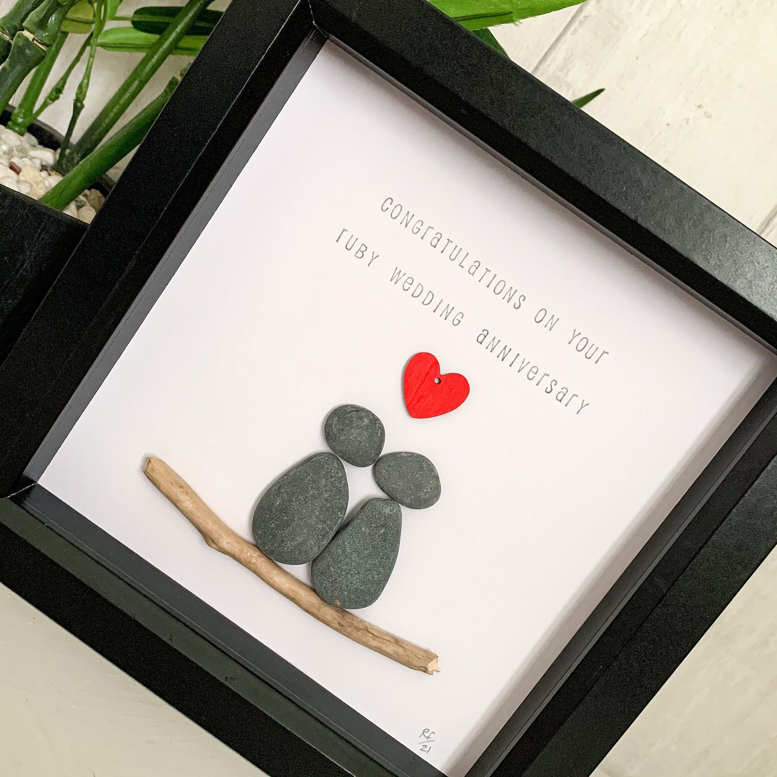 Anniversary Gift Pebble Art Anniversary Pebble Art - Etsy UK