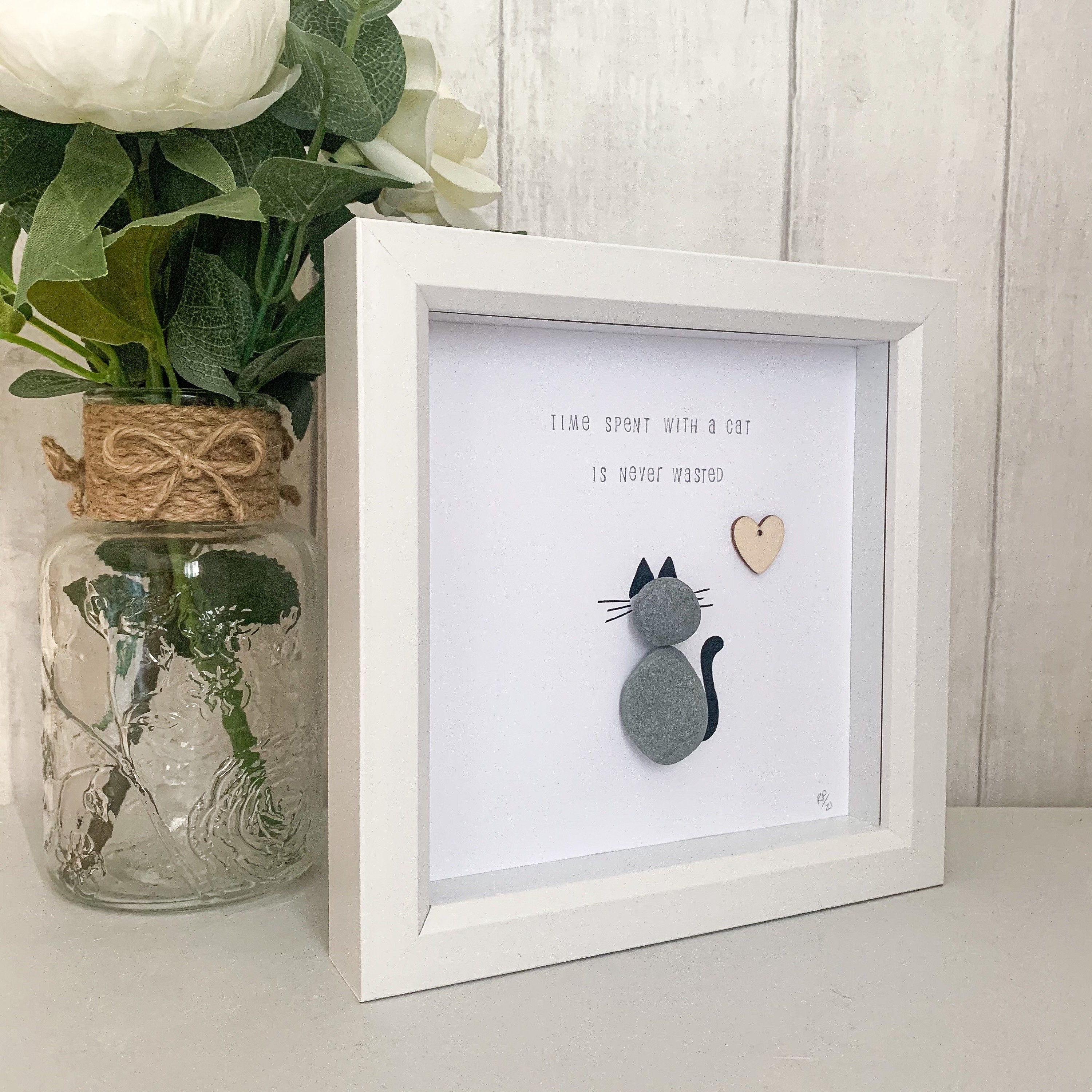 Cat Lover Gift Pebble Art Cat Pebble Art Personalised Cat - Etsy UK
