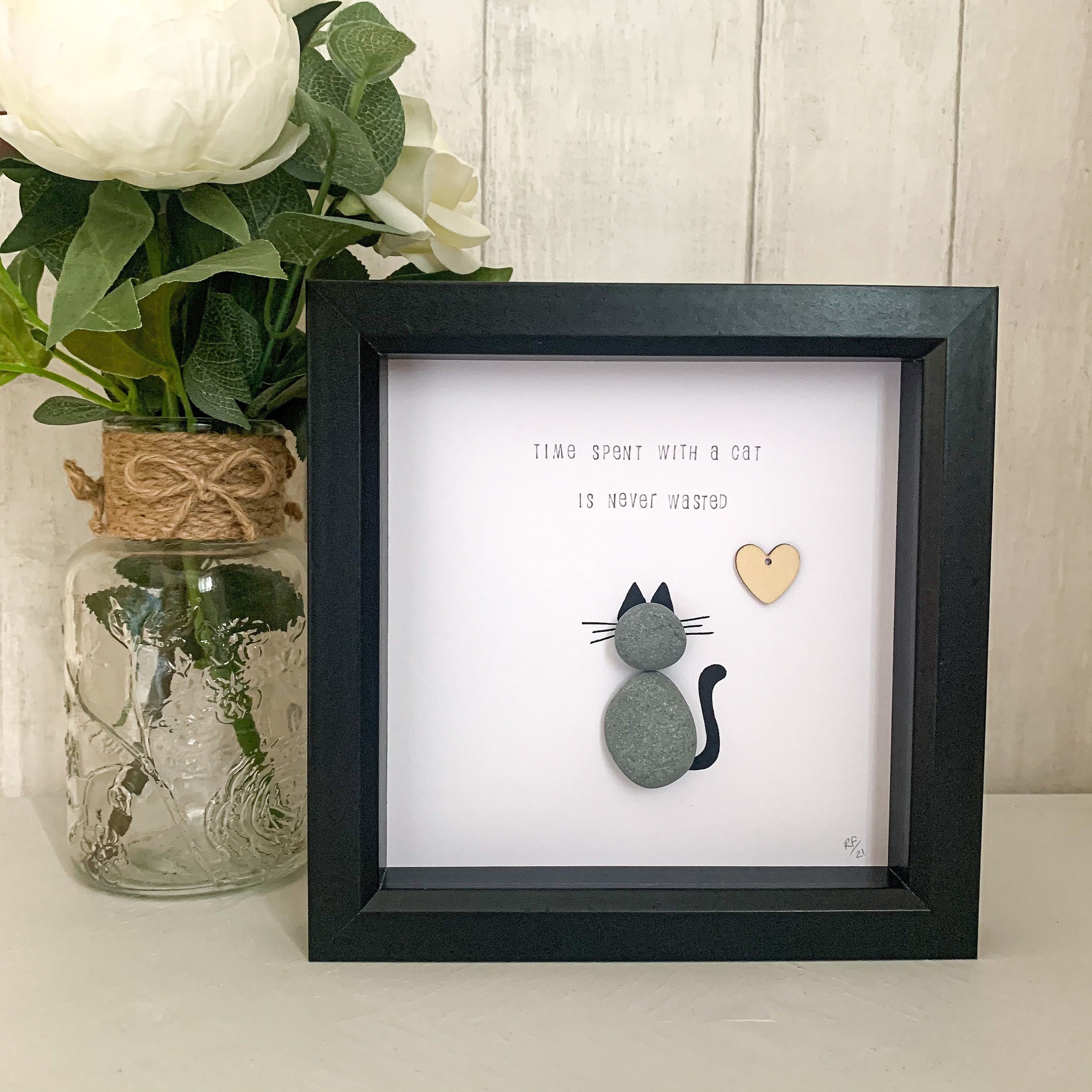Cat Lover Gift Pebble Art Cat Pebble Art Personalised Cat | Etsy UK