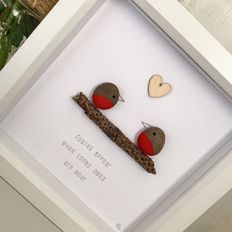 Robin Pebble Art Memorial Pebble Art Robins Appear - Etsy UK