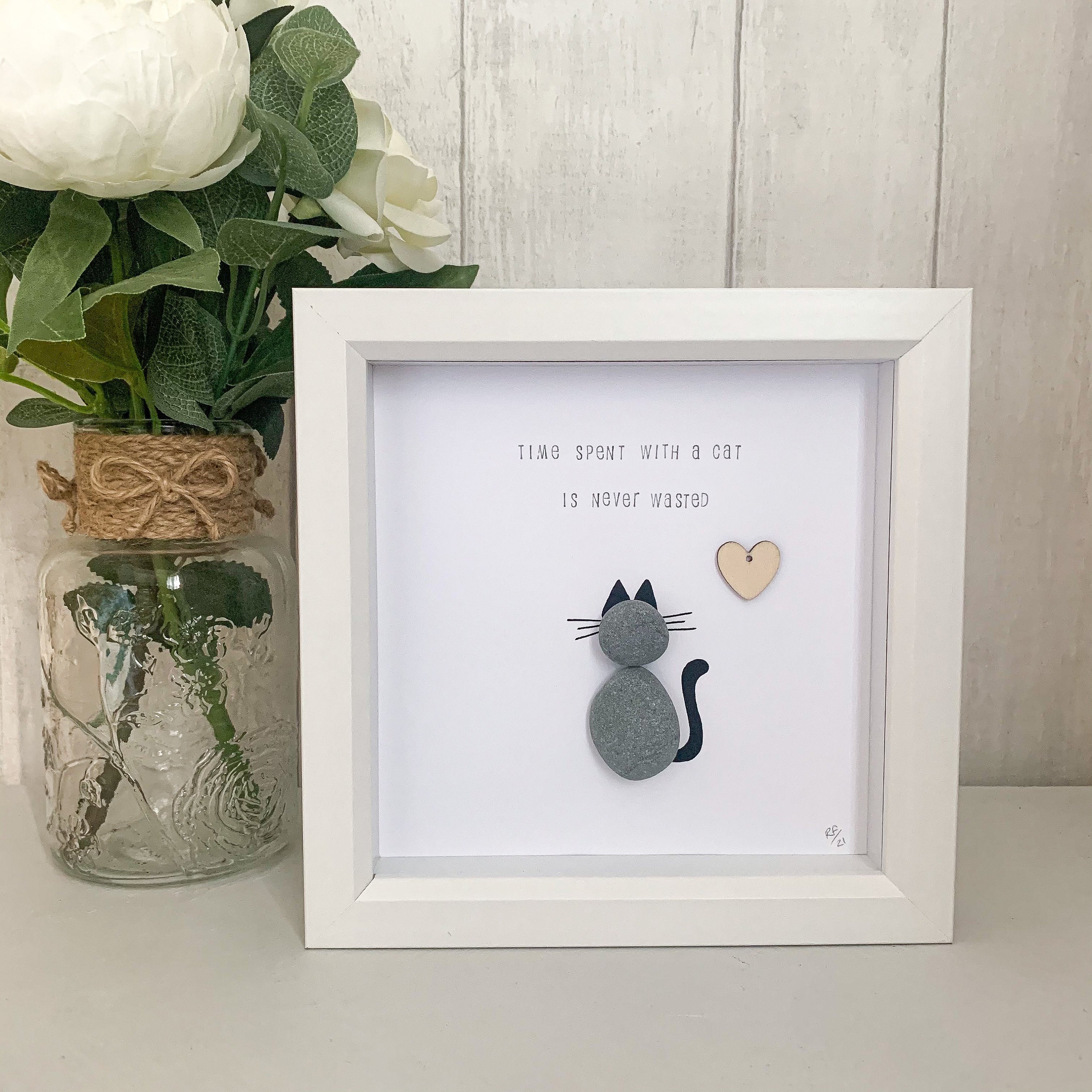 Cat Lover Gift Pebble Art Cat Pebble Art Personalised Cat | Etsy UK