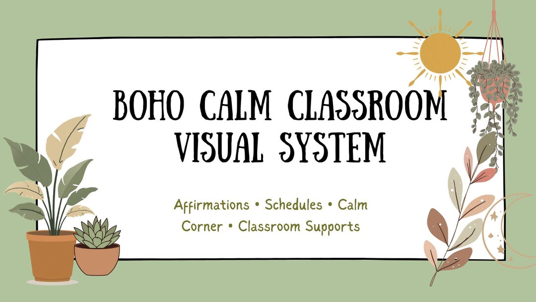 Boho Classroom Visual System Bundle |editable Canva Templates for ...