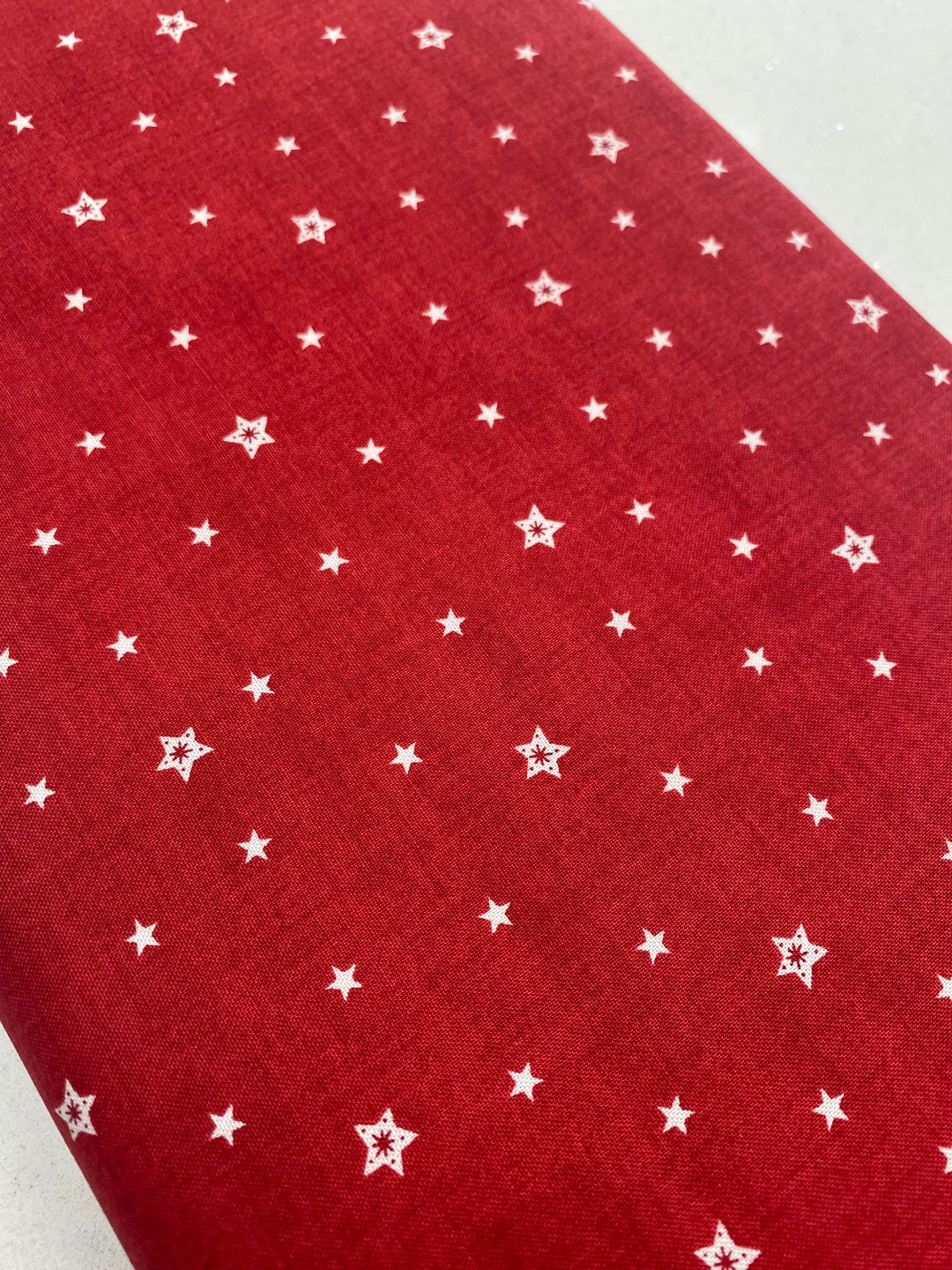 Scandi Red Star Fabric, White Stars on Red, Makower Christmas 2023 ...