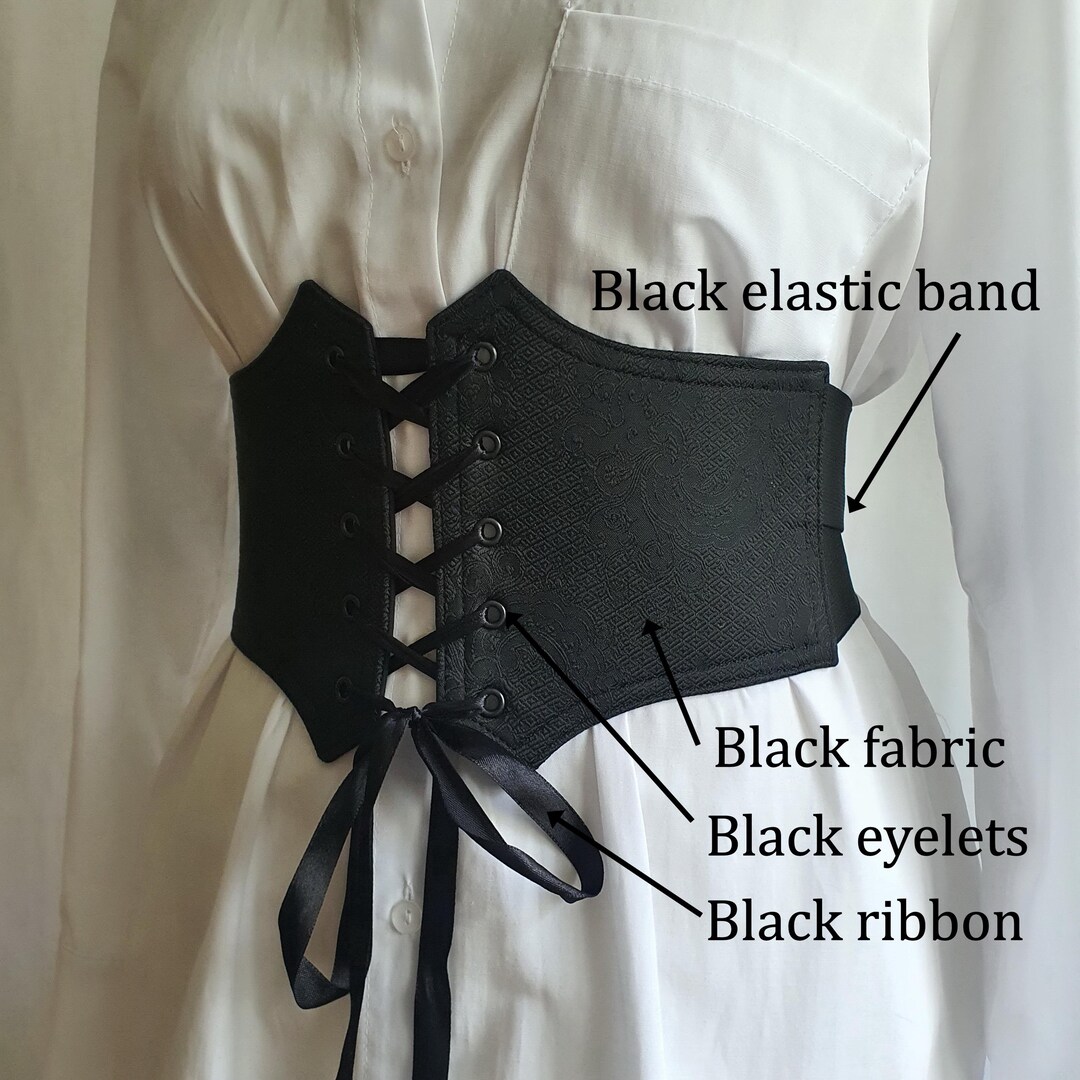 Renaissance Corset Black Pirate Corset Gothic Elastic Corset, Gift for ...