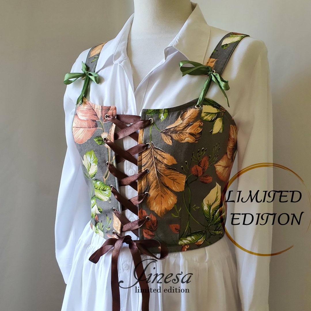 Cottagecore Renaissance Corset Top: Handmade Cotton Bodice, Renfaire ...