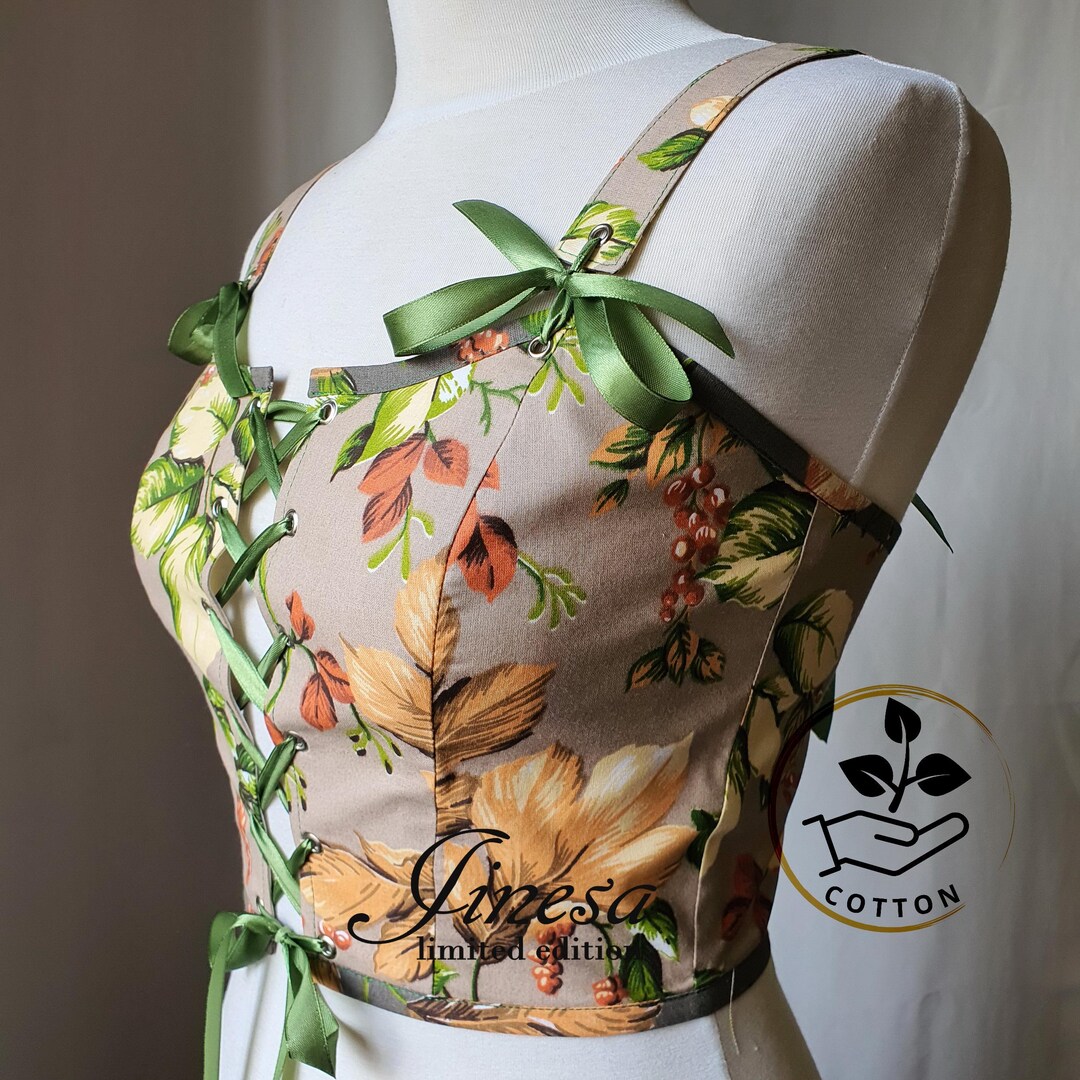 Renaissance Corset Top, Green Bodice Nature Corset, Limited Edition. - Etsy