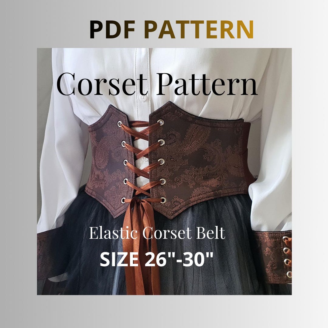 Corset Belt Sewing PDF | Underbust Waist Cincher DIY | Elastic Belt ...