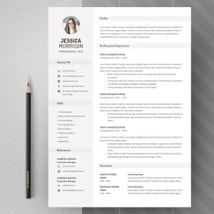 Simple Resume Template | Clean Resume Design | Two Page Resume With ...