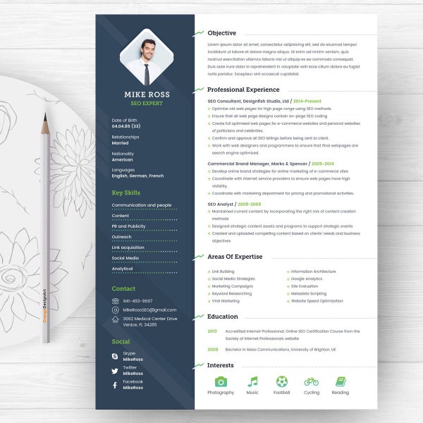 Resume Template Google Docs, MS Word, Mac Pages Editable Professional ...