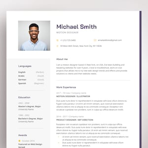 Designer CV Template for Word Software Engineer Resume - Etsy