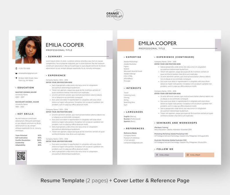 Resume Template Word 2021, Professional CV Template With Photo ...