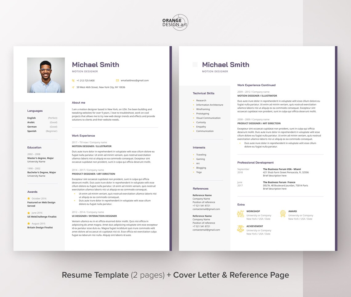 Designer CV Template for Word Software Engineer Resume - Etsy