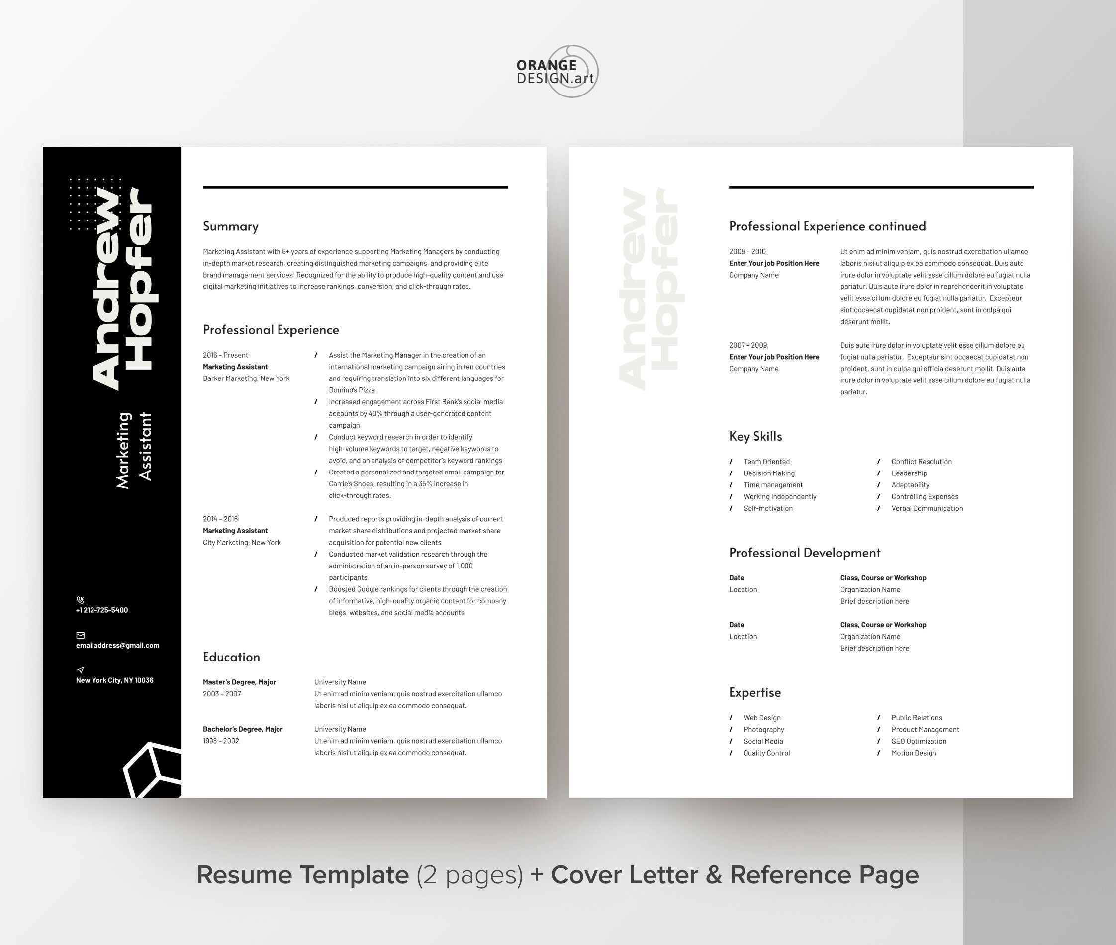 Modern Resume Word, Creative CV Design 2020, Assistant Resume ...