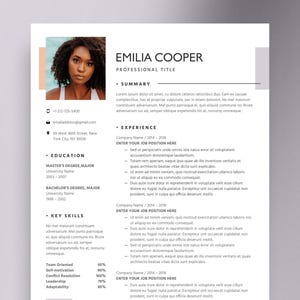 Modern Resume Template for Word 2024, Professional CV Template With ...