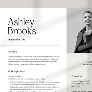 Modern Teacher Resume Template Word, Mac Pages & Canva | Perfect for ...