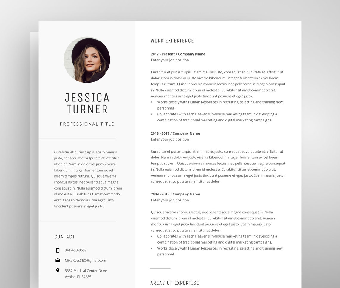 Creative Resume Template With Photo / Teacher CV Template - Etsy