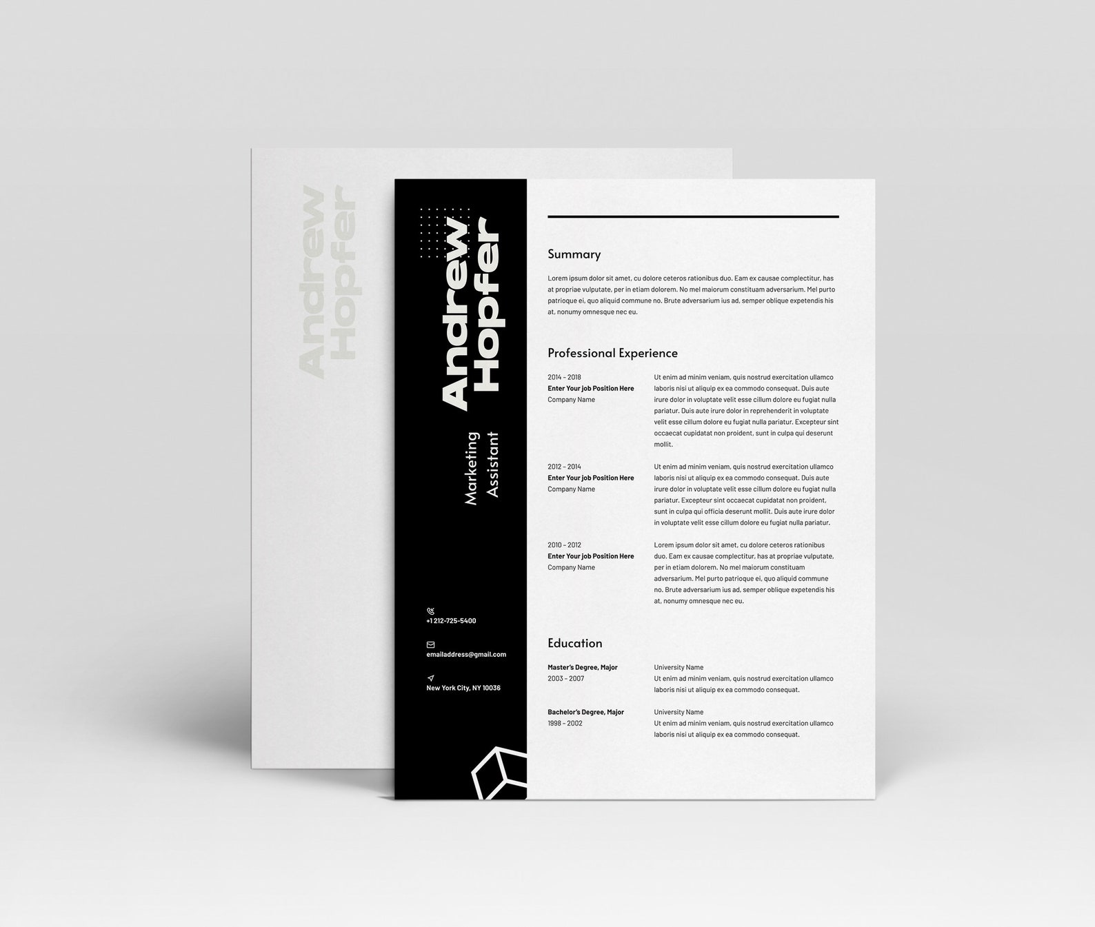 Modern Resume Word Creative CV Design 2020 Assistant Resume - Etsy