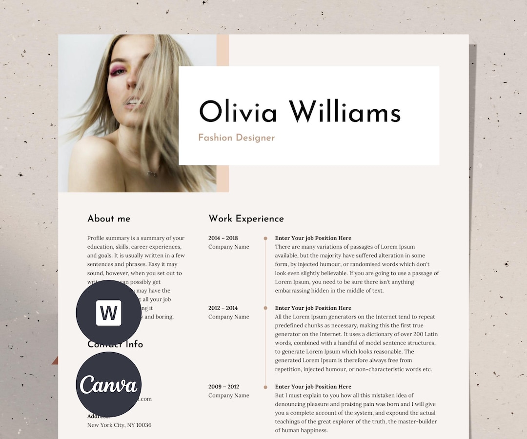 Modèle de CV moderne pour Word et Canva, modèle de CV de créateur de ...