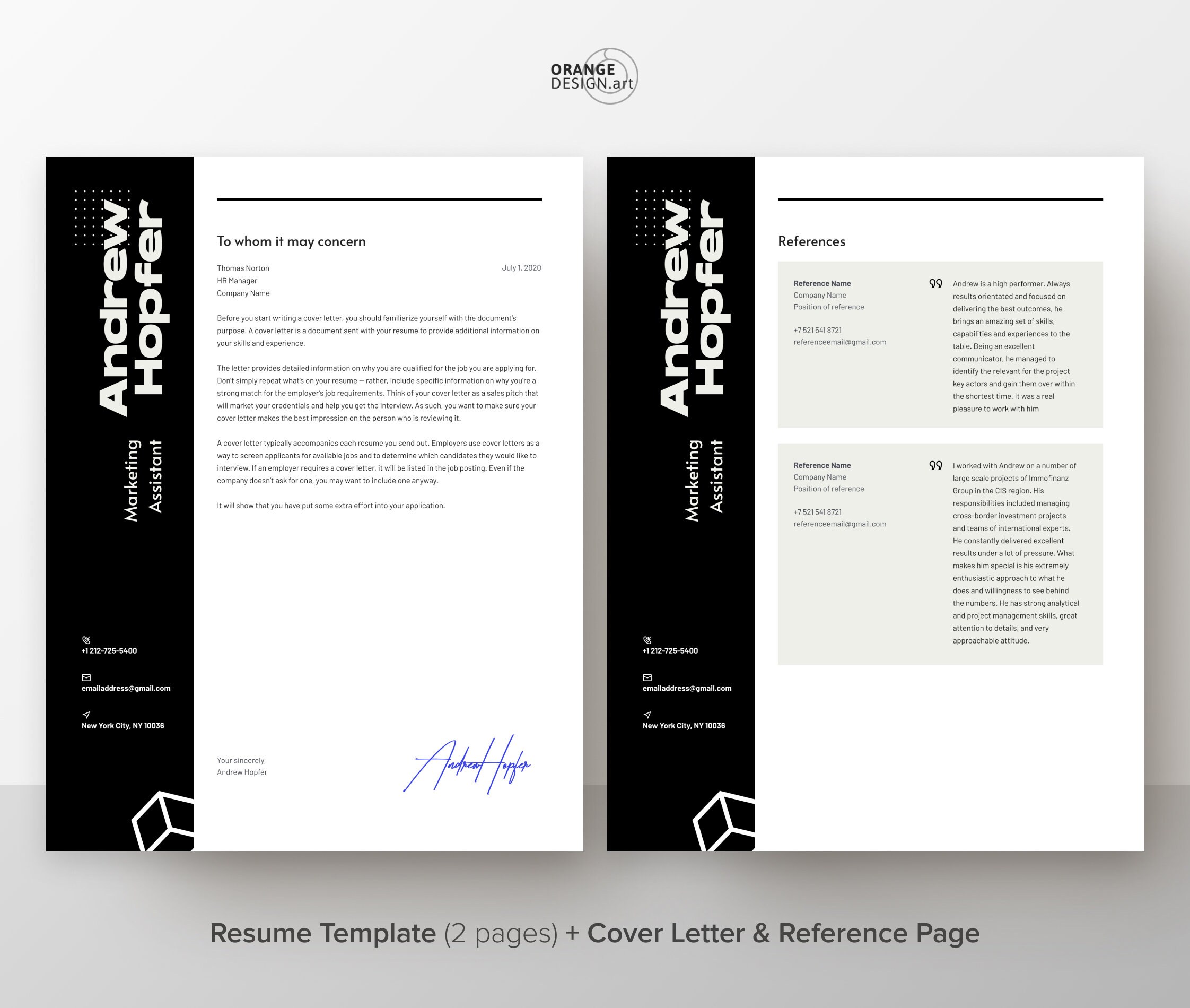 Modern Resume Word, Creative CV Design 2020, Assistant Resume ...